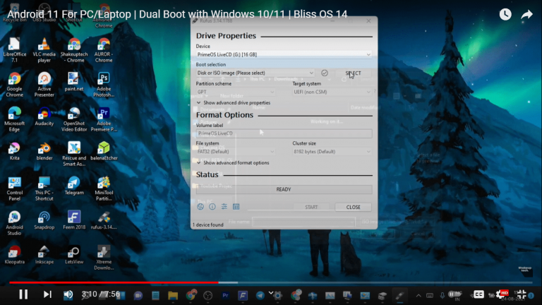 Dual Boot Bliss OS and Windows, Android 11 with Google Play Store!