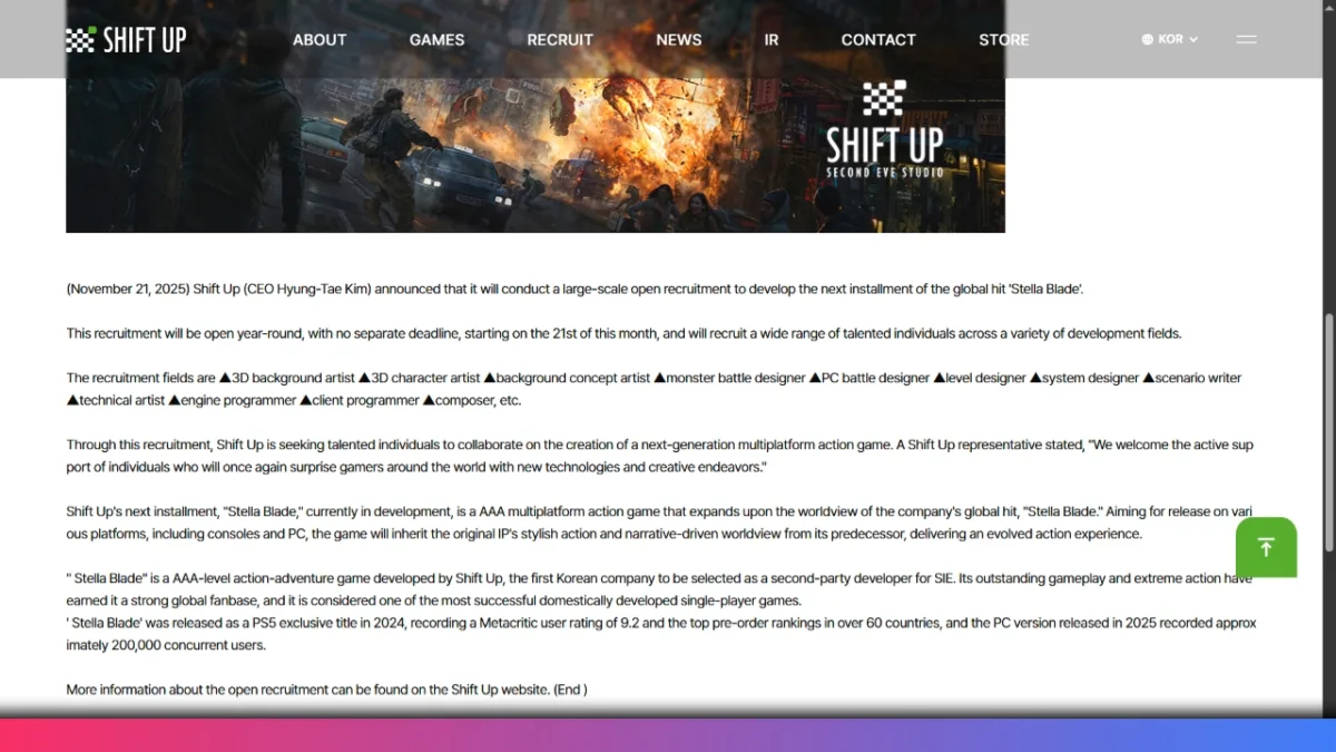 First Look at Stellar Blade 2: Expanded World, Multi-Platform Plans, and Release Year